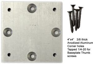 Anodized Aluminum Sub Plate for Baseplate Mounting